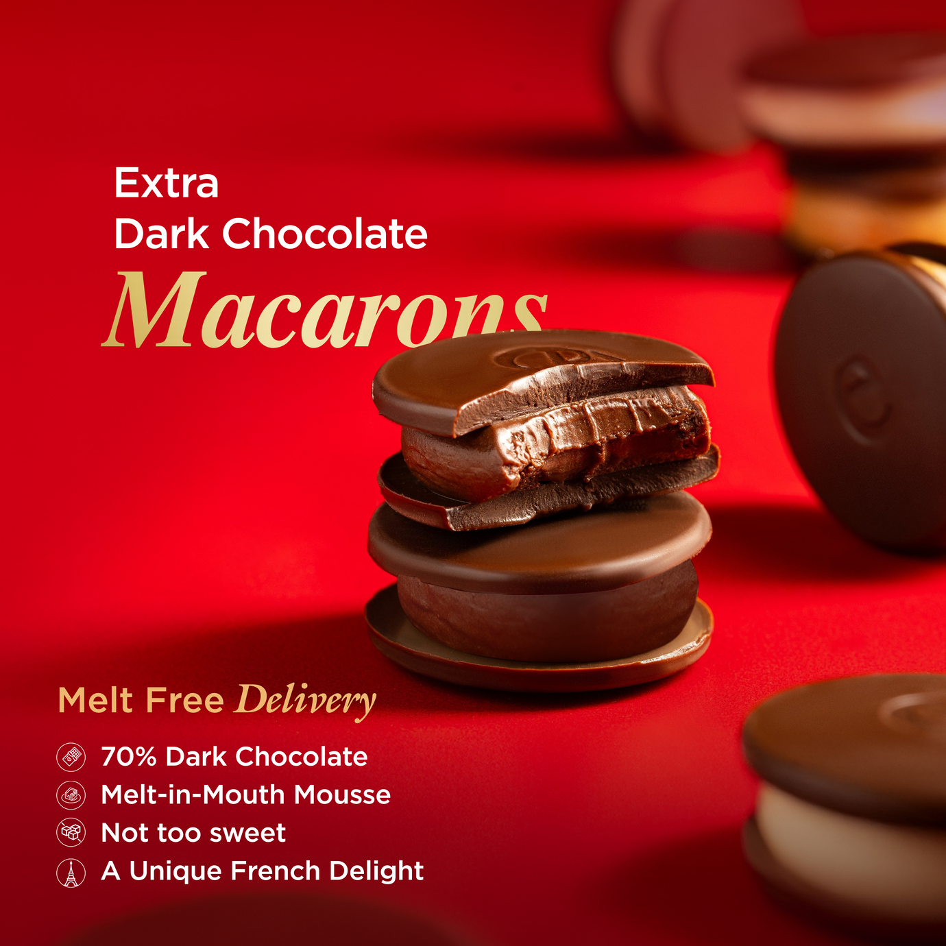 Extra Dark Chocolate Macarons (8 Pcs) – éntisi